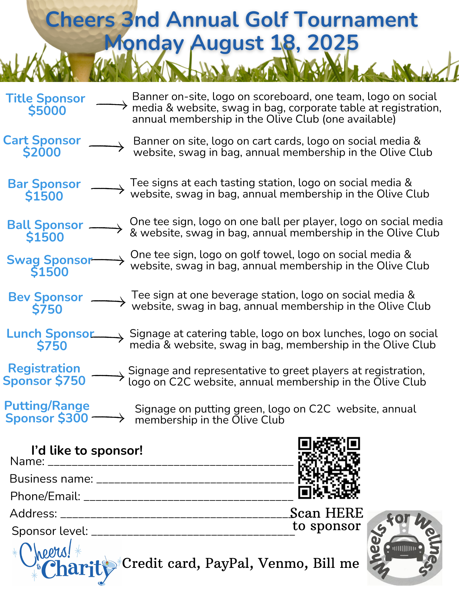 Cheers! 3rd Annual Golf Tournament – Cheers to Charity